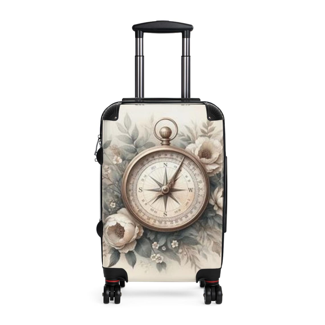 Vintage-inspired Luggage With Compass Design – Travel Suitcase - Etsy