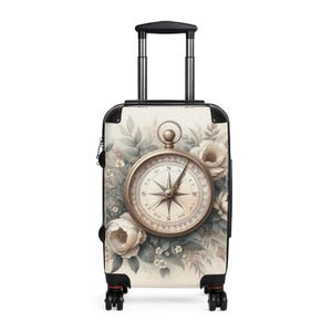 Vintage-inspired Luggage With Compass Design – Travel Suitcase - Etsy