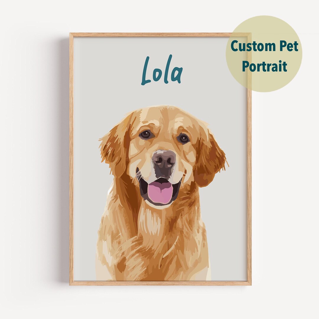 CUSTOM DOG PORTRAIT, Dog Portrait, Custom Pet Portrait, Personalized ...