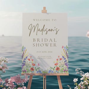 Wildflower Bridal Shower Welcome Sign, Boho Floral Wedding Shower ...