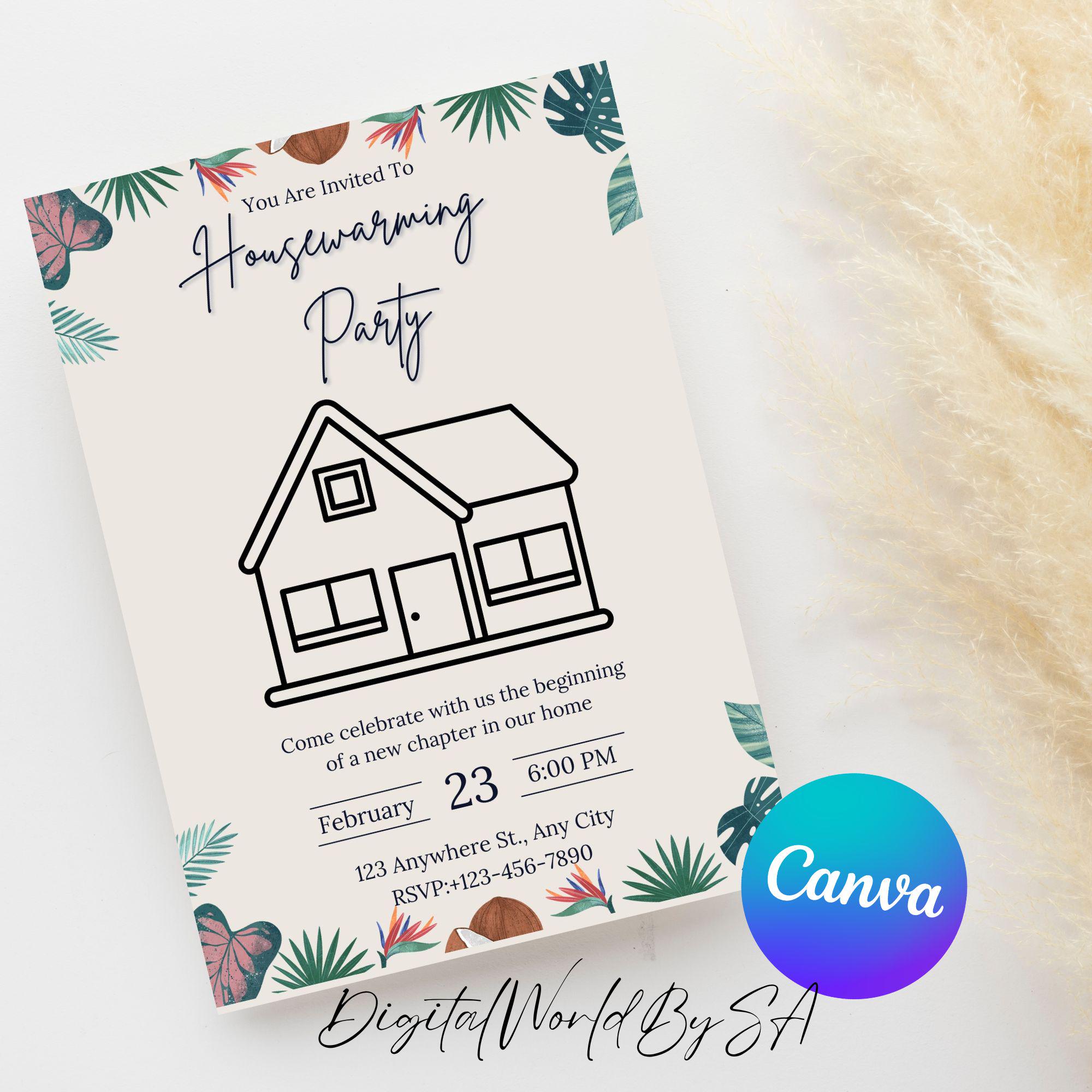 Housewarming Invite Template, Digital House Warming Invitation Video ...