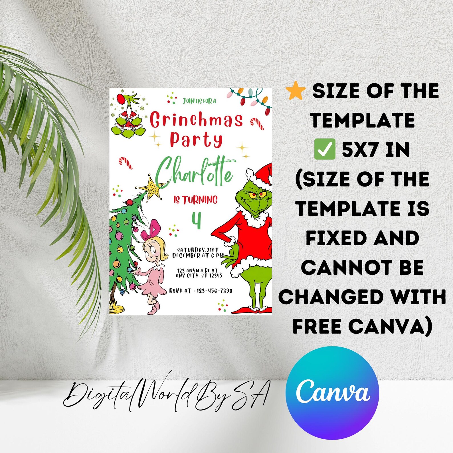 Editable Grinchmas Party Invite, Grinhday Party, Christmas Party ...