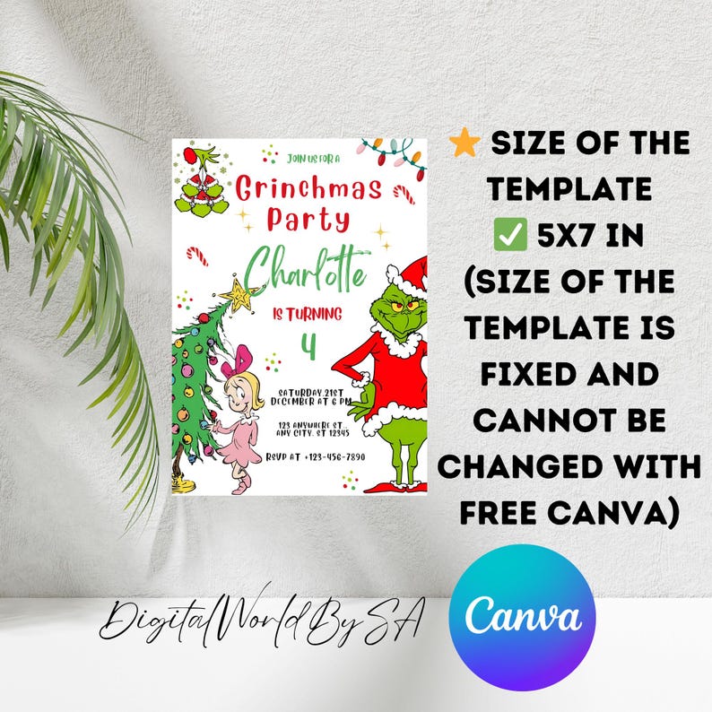 Editable Grinchmas Party Invite, Grinhday Party, Christmas Party ...