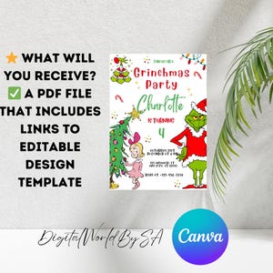 Editable Grinchmas Party Invite, Grinhday Party, Christmas Party ...
