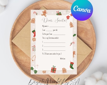 Letter to Santa Coloring Page Printable Christmas Wish List, Dear Santa ...
