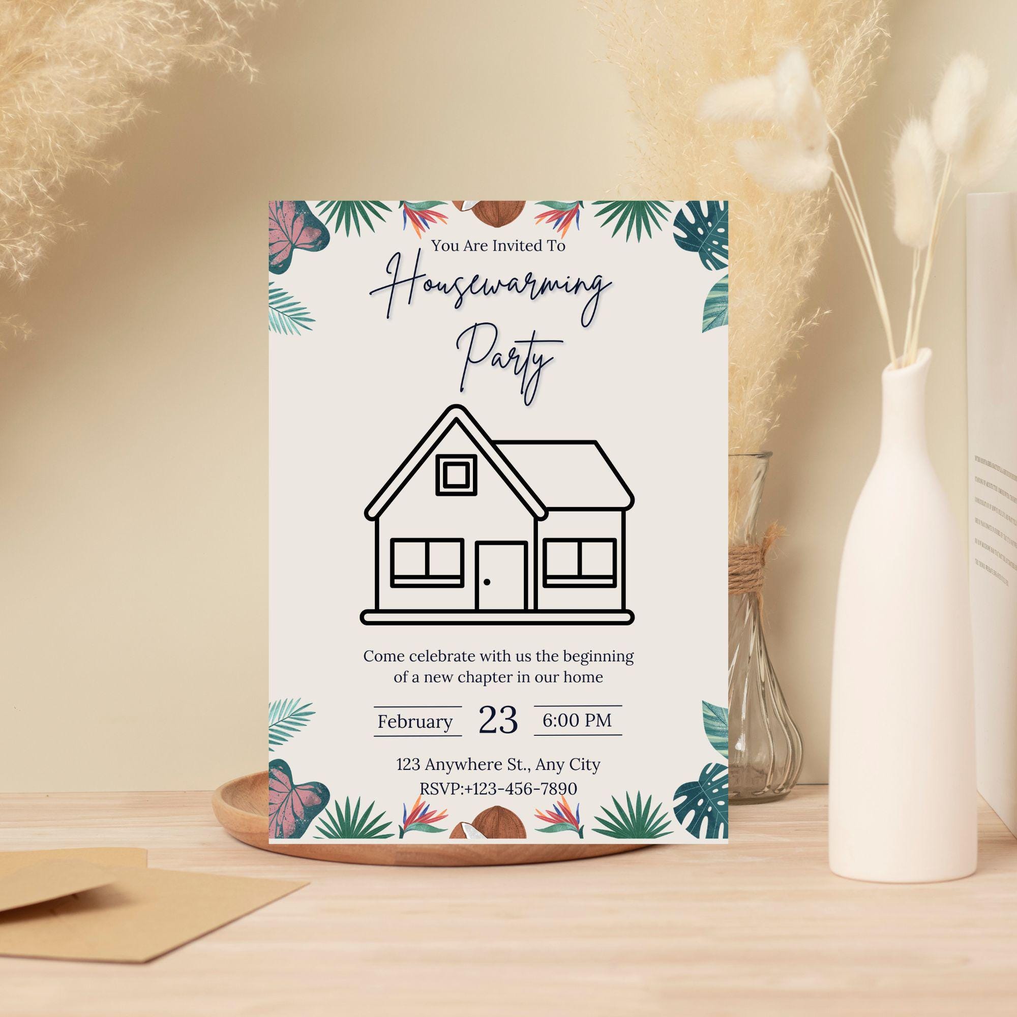 Housewarming Invite Template, Digital House Warming Invitation Video ...