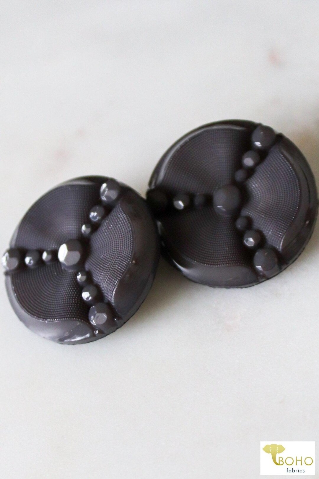 Trinity Faceted Shank Button in Charcoal. 30L (19mm/0.75 Inches ...