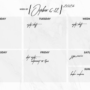 Aesthetic Marble Printable Calendar / Weekly Planner Template JPG/PNG ...