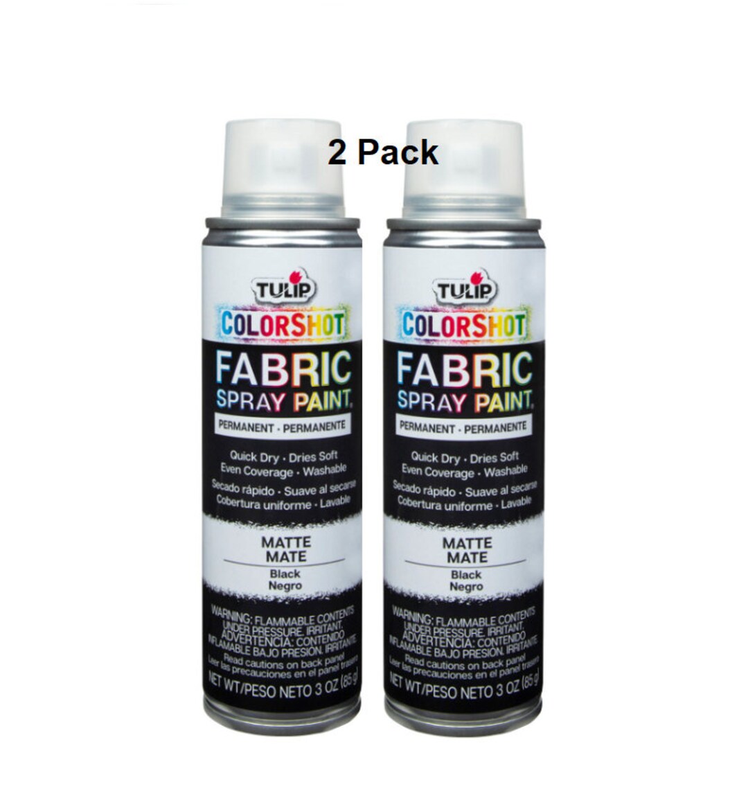 Tulip Colorshot Fabric Spray Paint 2 Pk Black 3oz Quick Dry Permanent ...