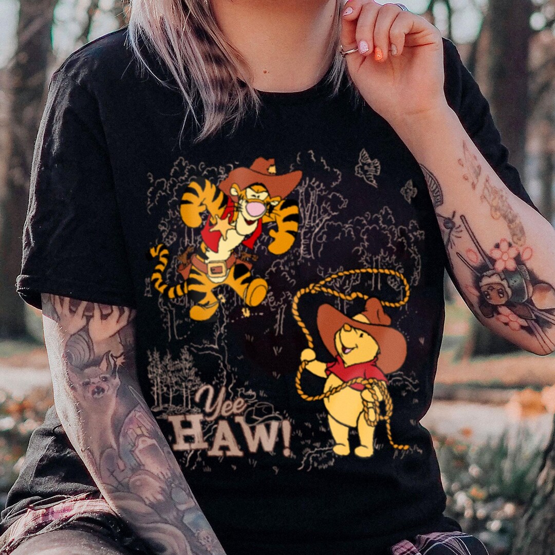 Pooh and Tigger Cowboy Comfort Color T-shirt, Valentine Gift, Trending ...