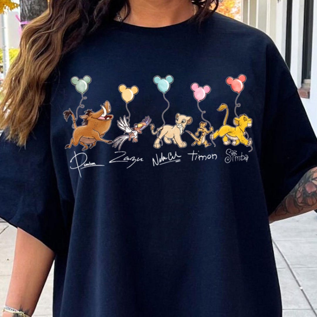 Lion King Simba Pumba Timon Zazu Balloon Watercolor Comfort Color Shirt ...