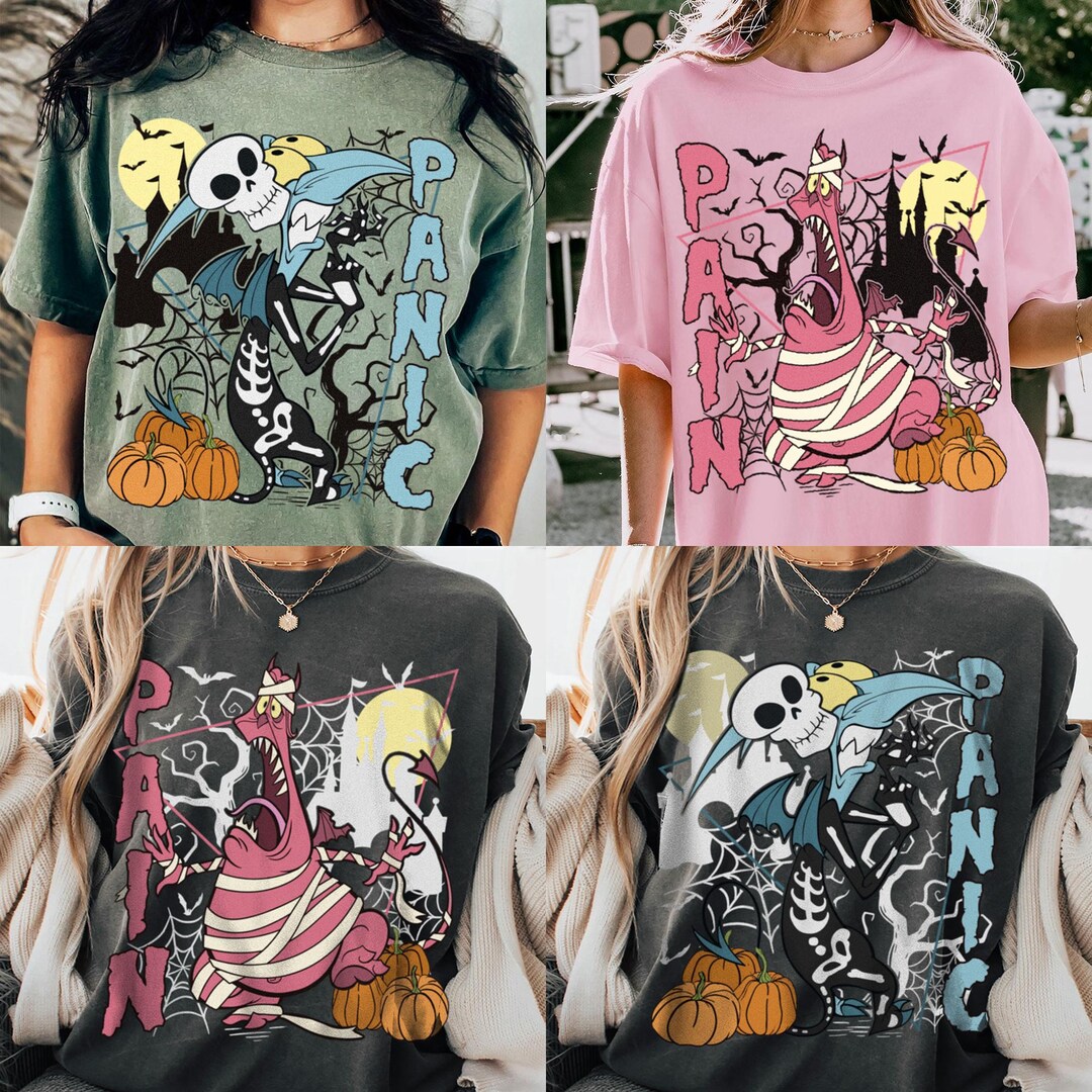 Pain Panic Couple Costume Mummy Skeleton Comfort Color Shirt, Spooky ...