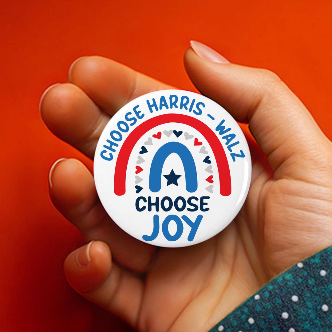 Kamala and Walz Choose JOY Pin Button, Kamala and Tim Walz Harris Walz ...