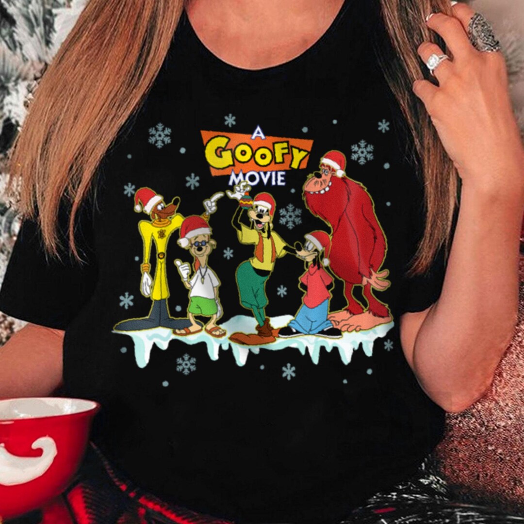A Goofy Movie Team Wear Santa Hat A Very Merry Party X-mas Retro ...