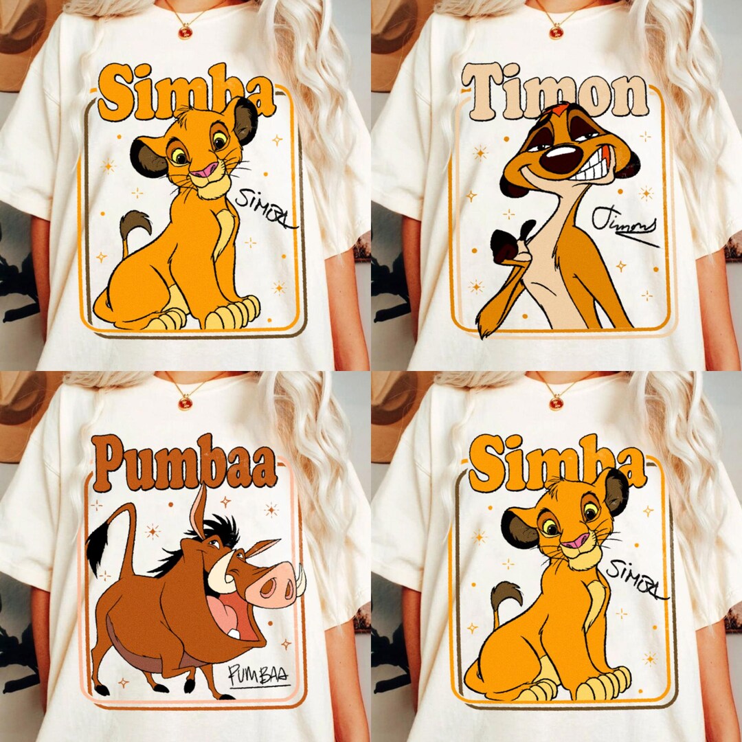 Simba Timon and Pumbaa Signature Comfort Color Shirt, Trending Unisex ...