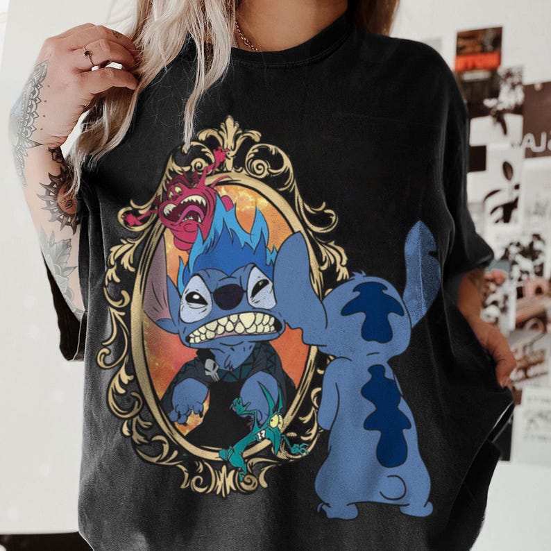 Stitch Hades Hercules in Mirror Comfort Color T-shirt, Trending Unisex ...