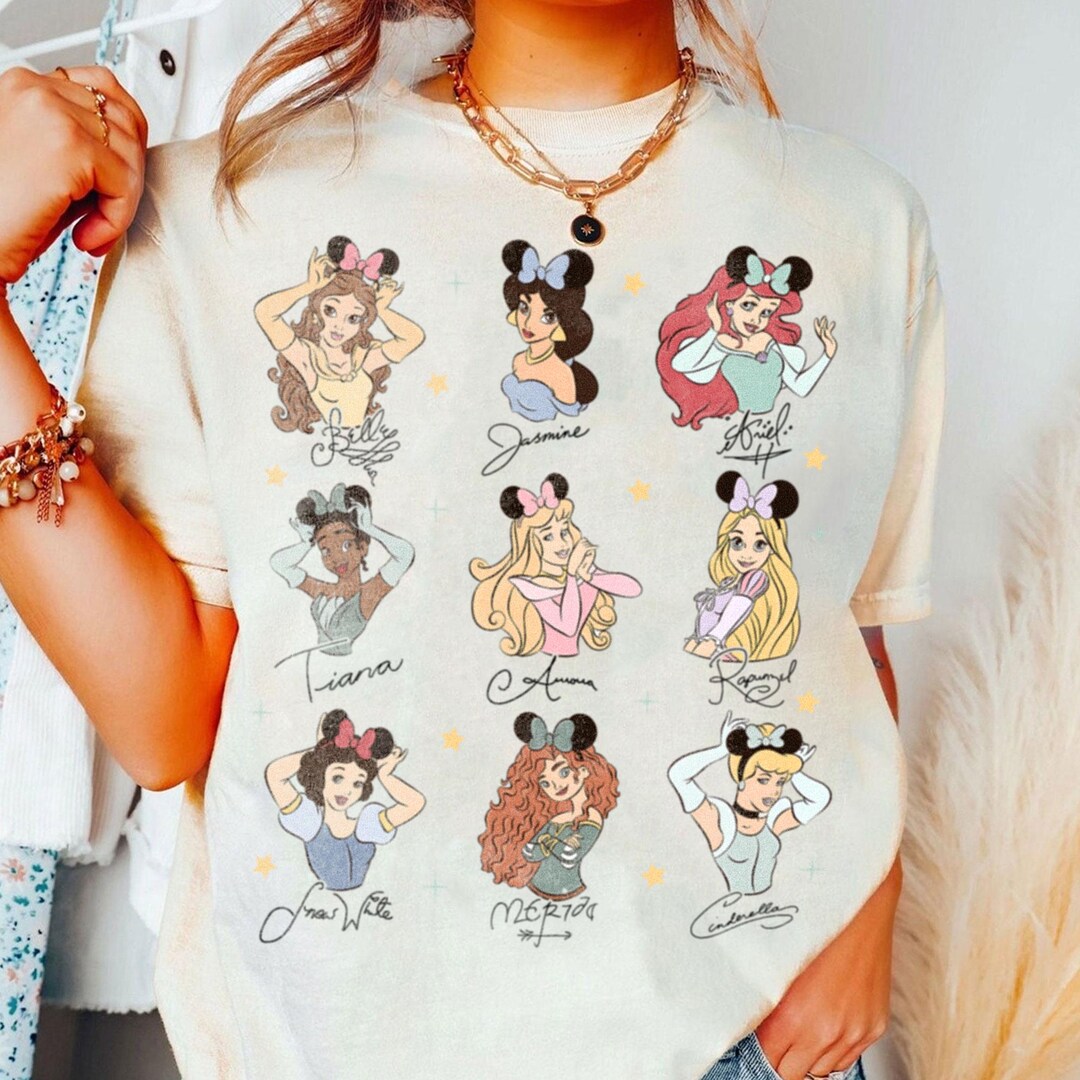 Disney Princess Signature Comfort Color T-shirt, Trending Unisex Tee ...