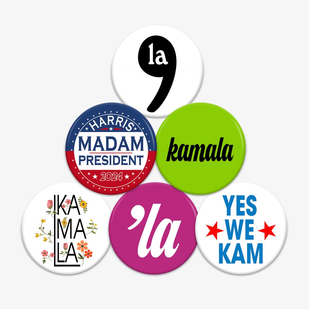 Set of 6 Kamala Harris 2024 President Pins, Madam President Support ...