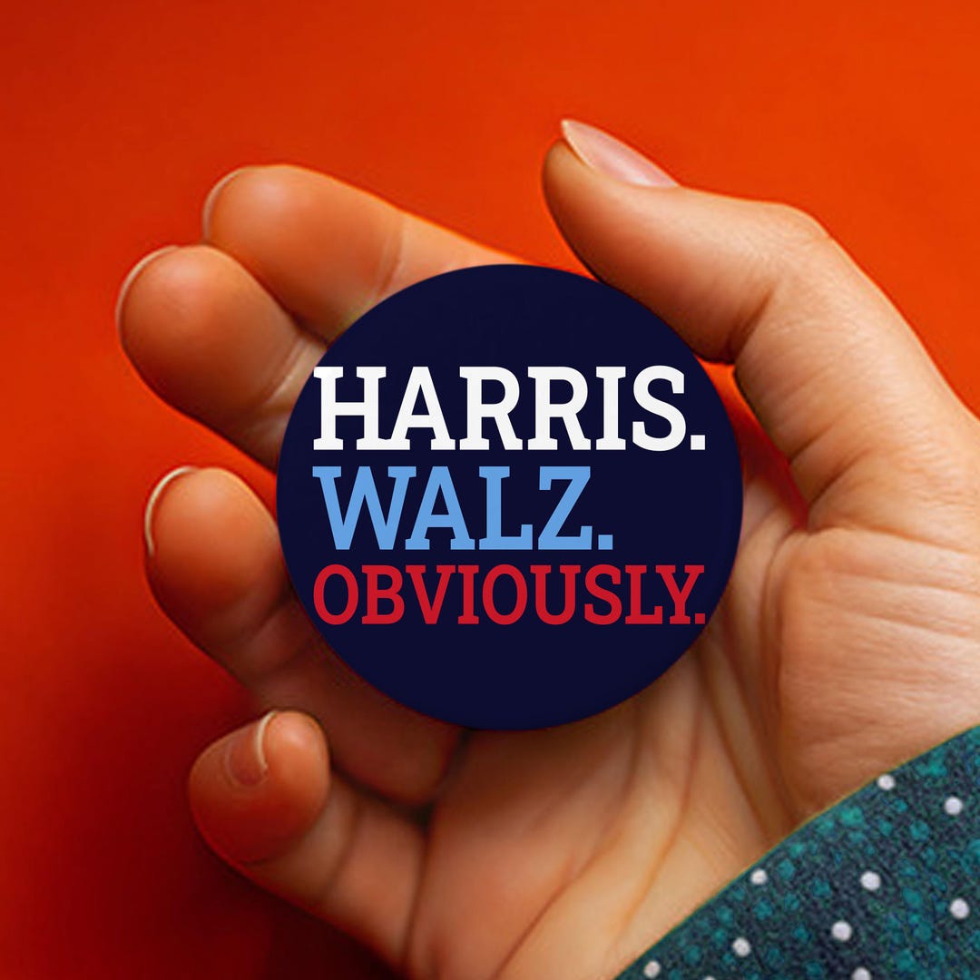 Kamala Harris Walz Obviously Pin, Kamala Harris for President, Kamala ...