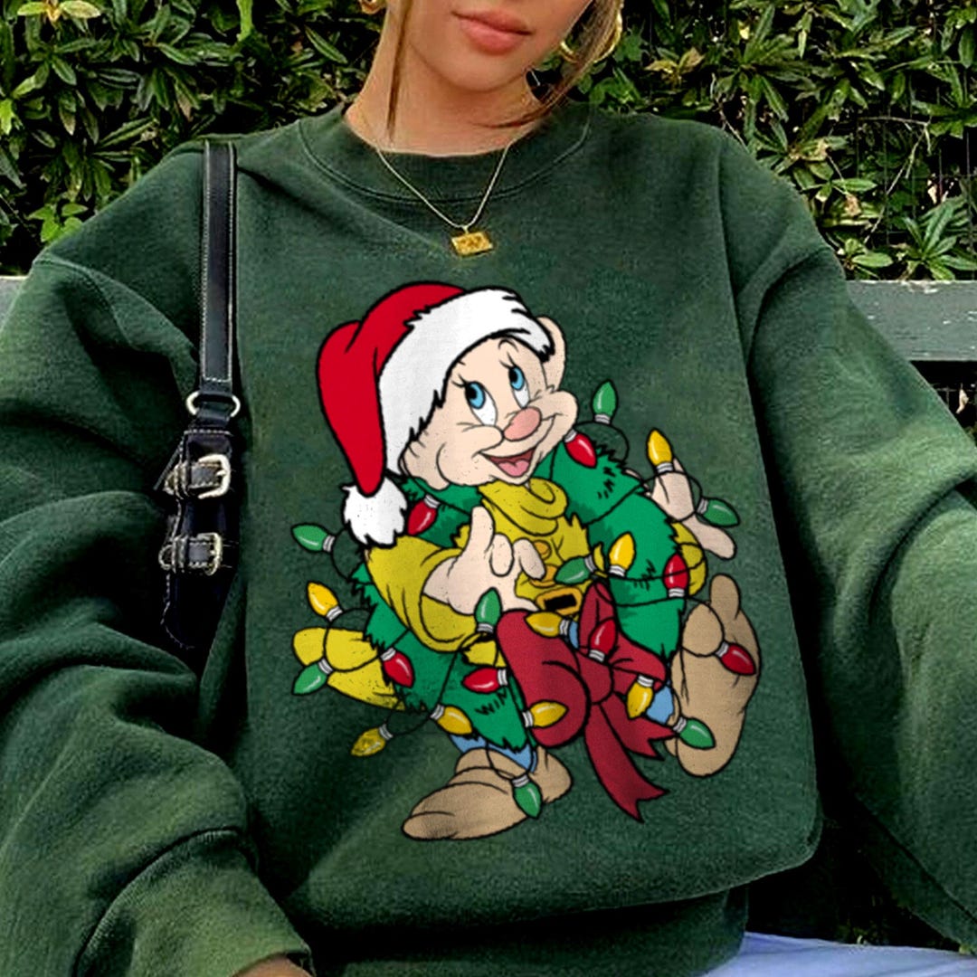 Dopey Snow White the Seven Dwarf Hug Wreath Very Merry Christmas Party ...