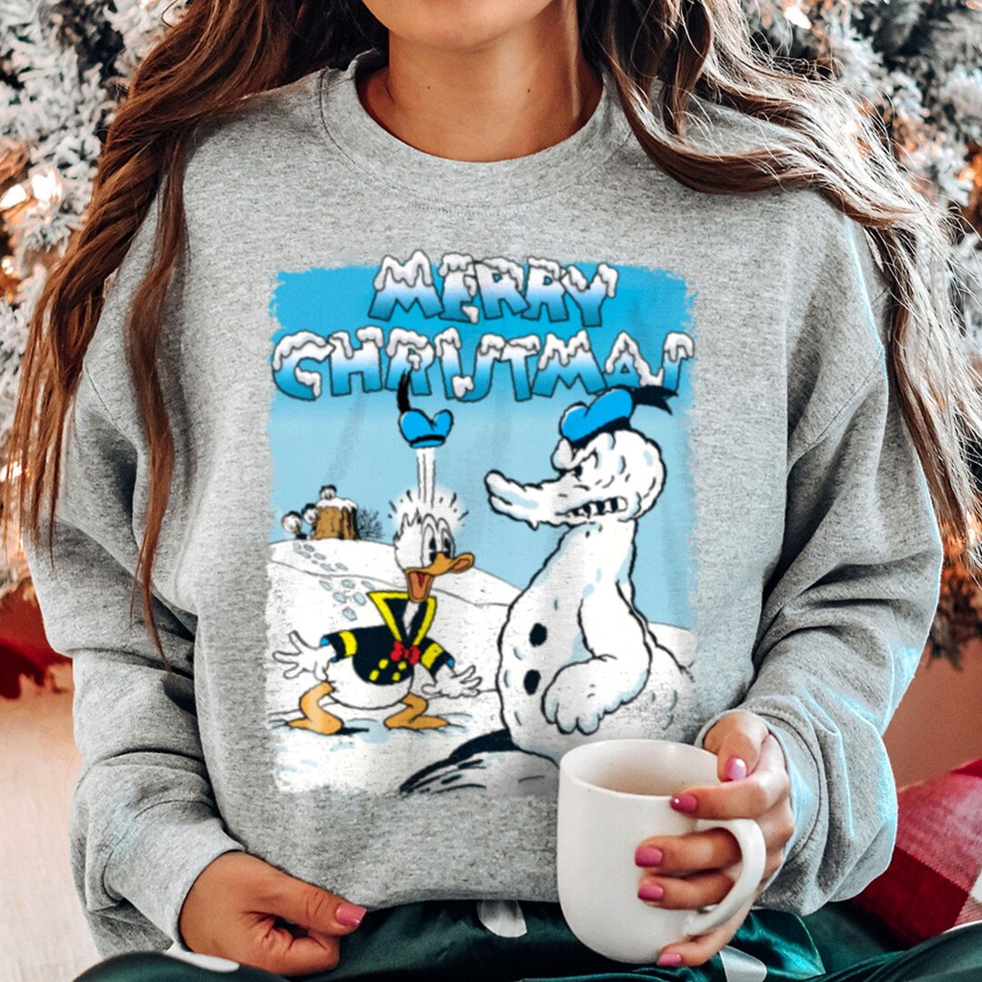 Donald Duck and Snowman Huey Dewey Louie Christmas Party Comfort Color ...