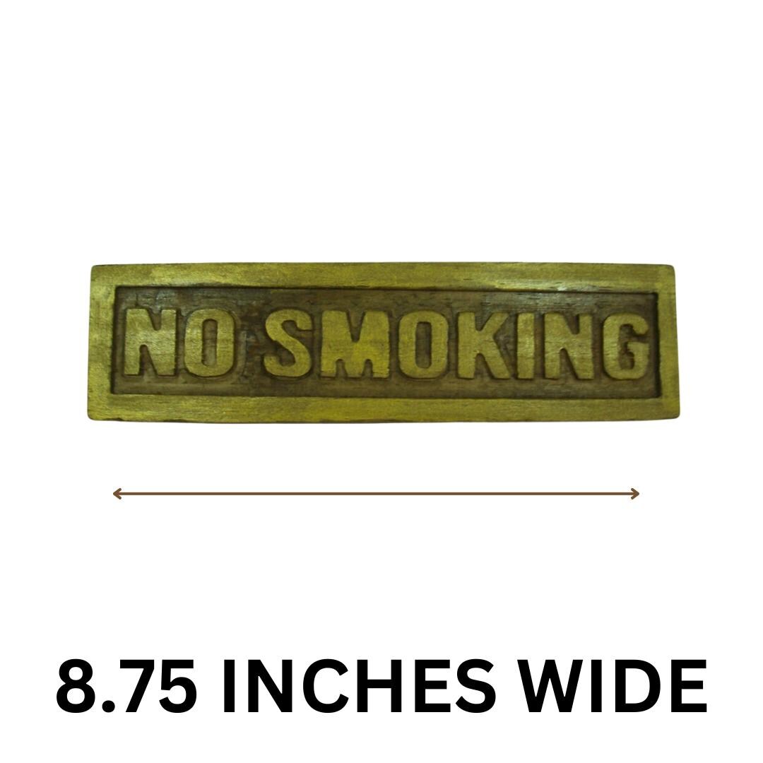 Handmade Reclaimed Wood No Smoking Sign – Gold Lettering, Walnut Finish ...