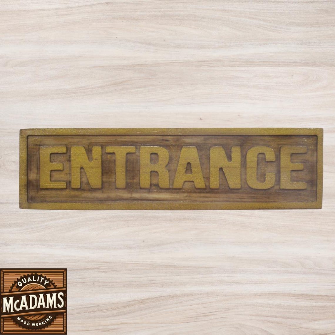 Handcrafted Reclaimed Wood Recycled Wood Entrance Sign - 8.75” X 2.5 ...