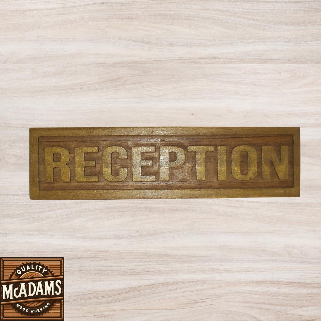 Reception Area Sign – Rustic Reclaimed Wood Plaque – Walnut Finish With ...