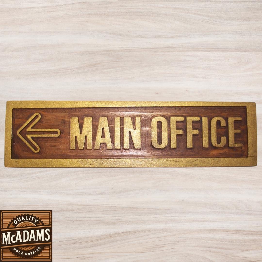 Rustic Main Office Sign With Left Arrow – Handmade Reclaimed Wood ...
