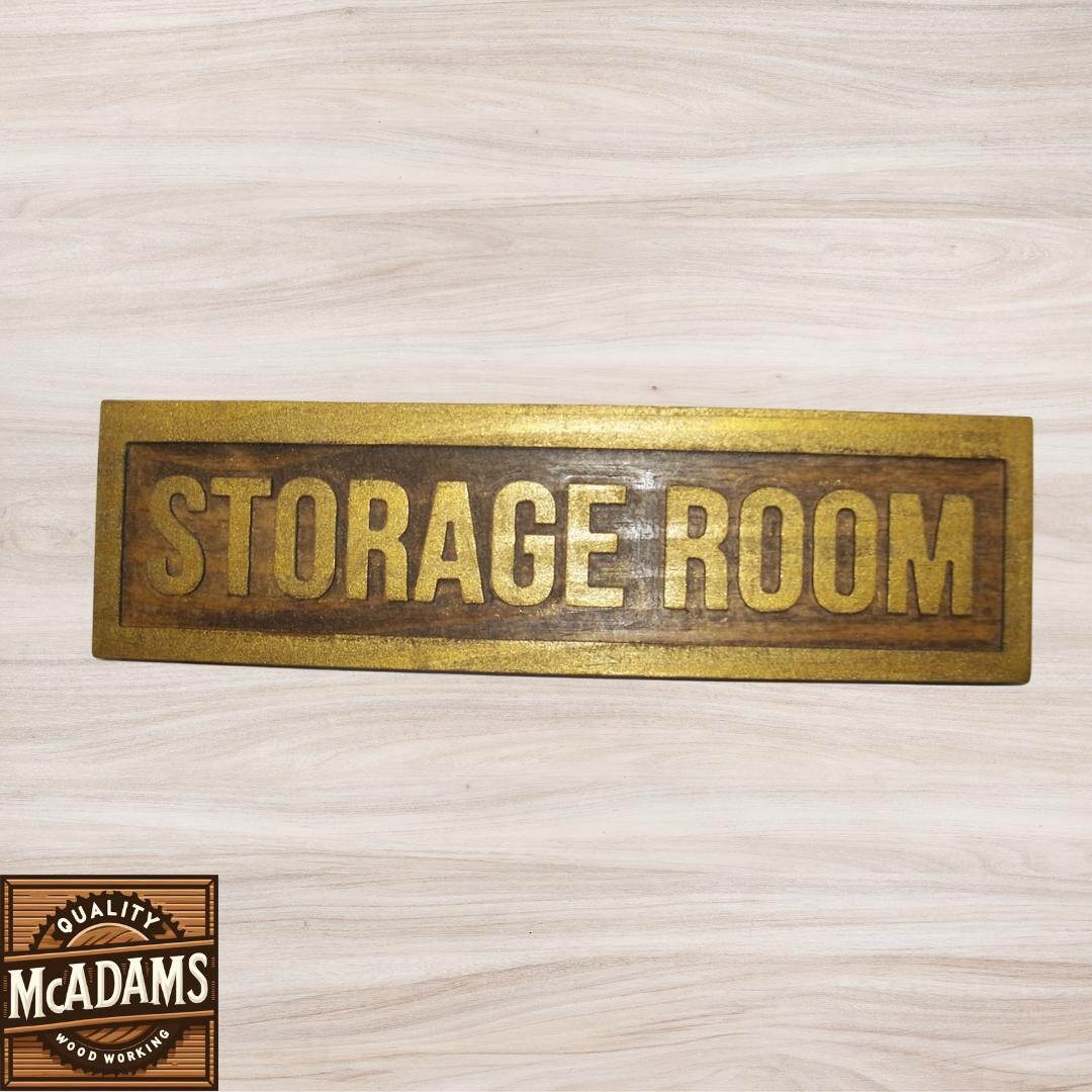 Handcrafted Reclaimed Wood Reclaimed Wood Storage Room Sign – Walnut ...
