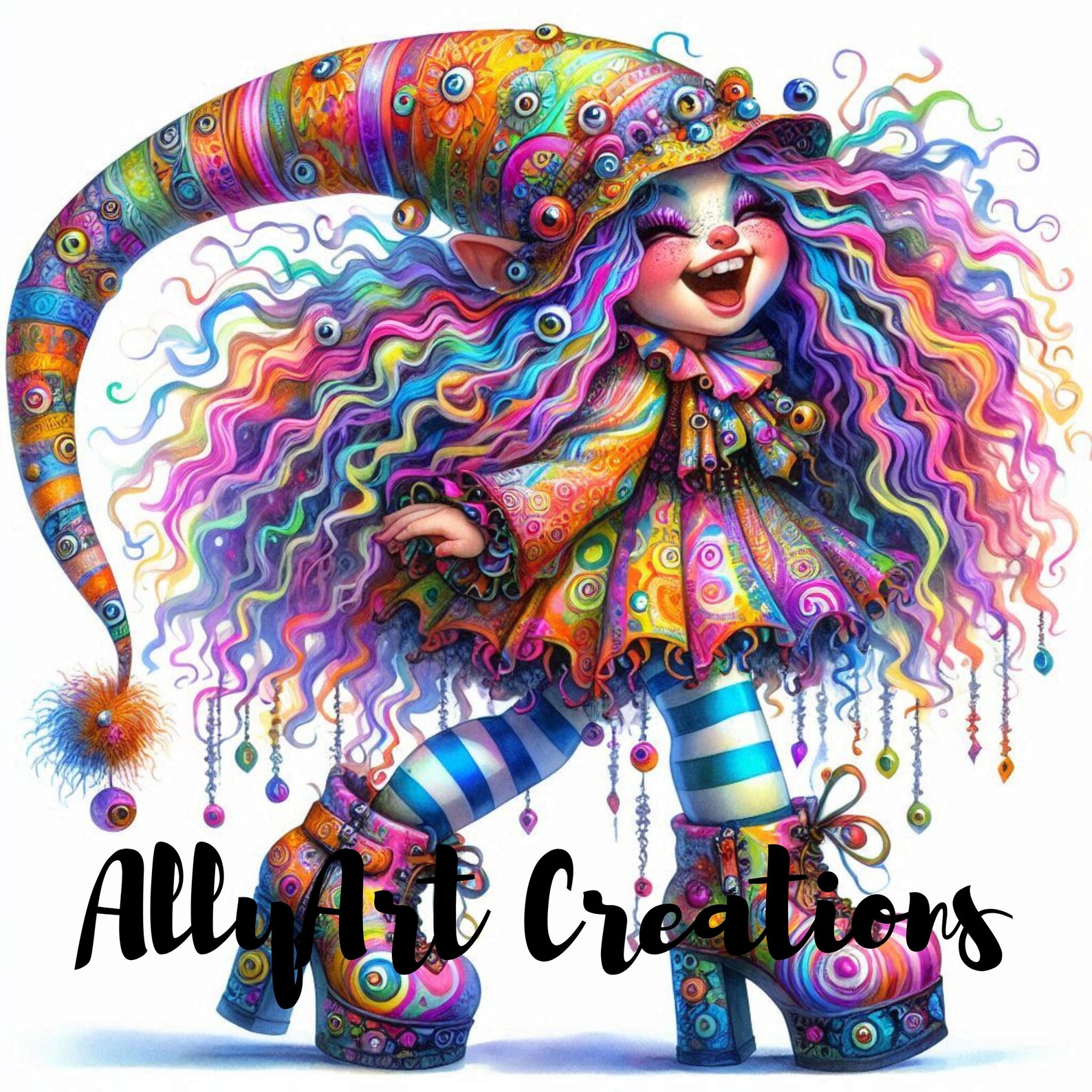 Halloween Gnome Clipart - Adorable Witch Gnome - Spooky Cute Fantasy ...