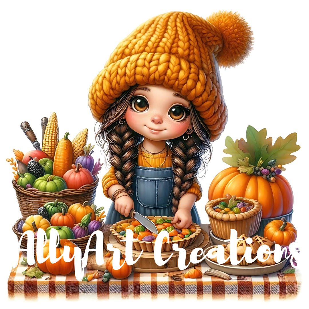 Pumpkin Harvest Gnome Clipart – Fall Gnome– Autumn Gnome With Pumpkin ...