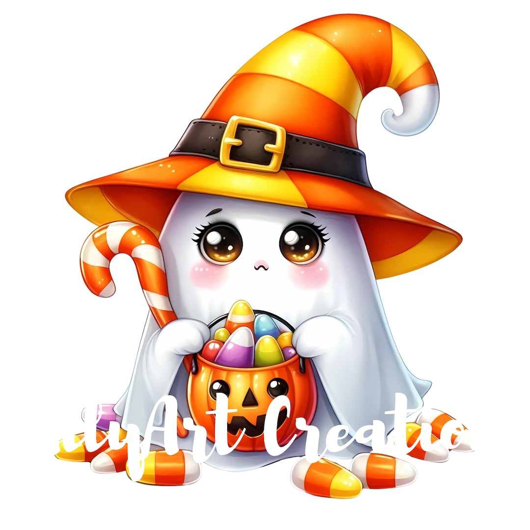Cute Ghost Clipart - Halloween Clipart - Watercolor Clipart - Junk ...