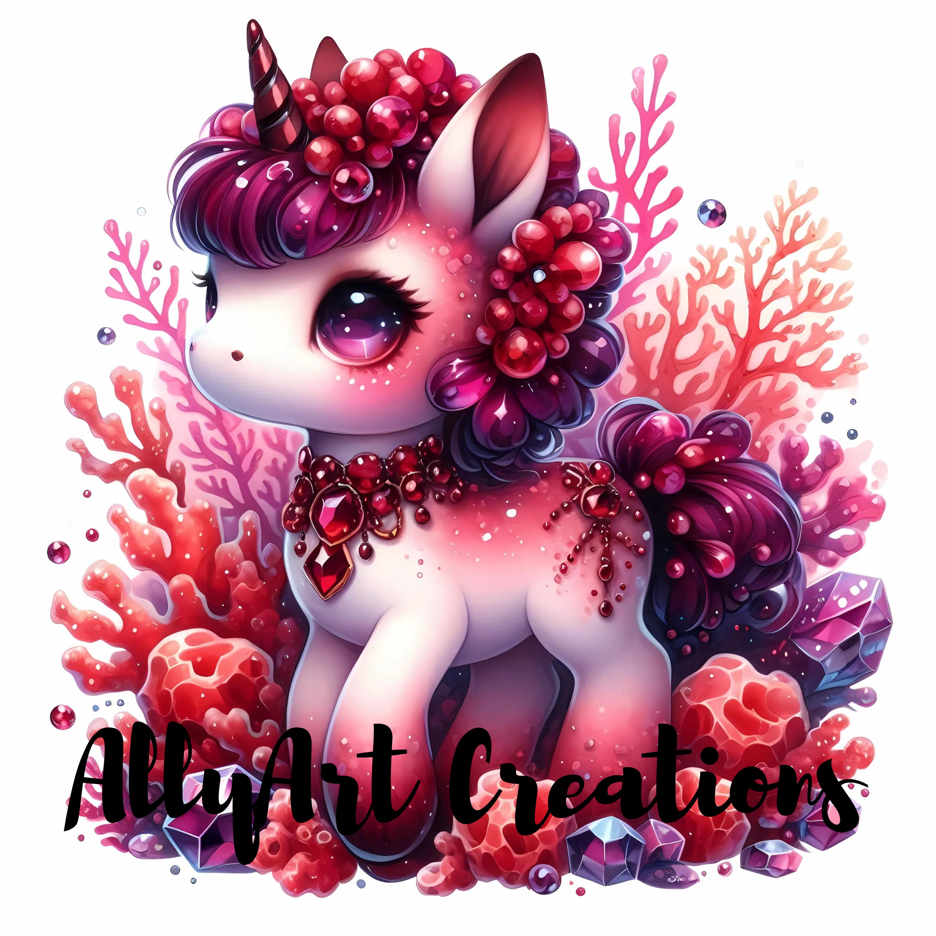 Summer Unicorn Clipart - Watercolor Unicorn Clipart - Tropical Unicorn ...