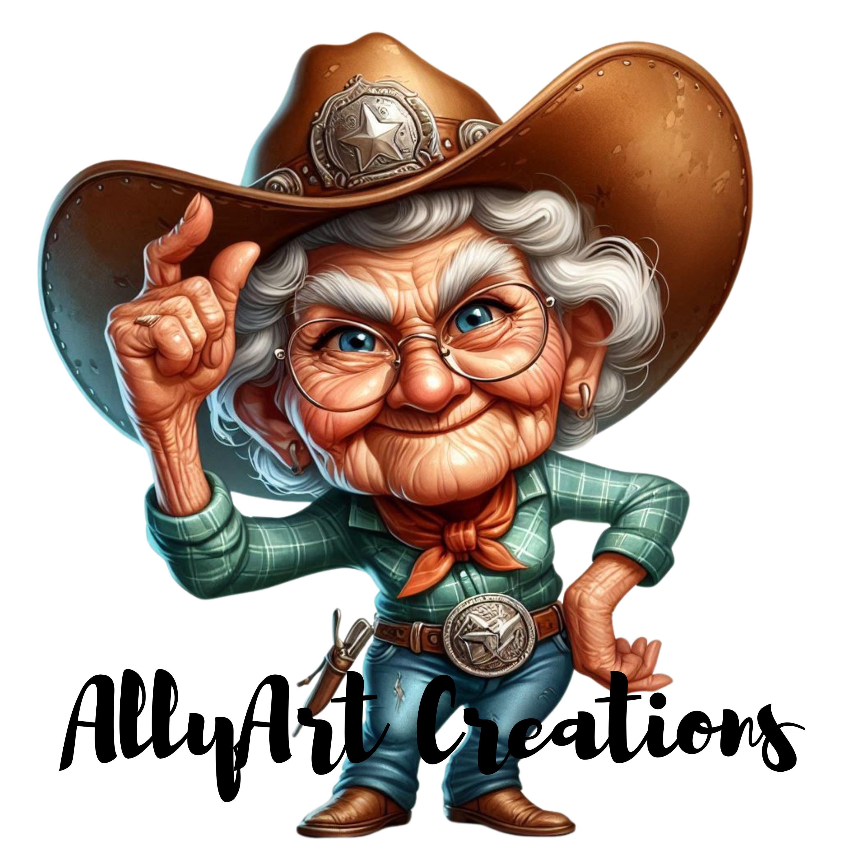 Cowgirl Grandma Clipart - Fierce Rodeo Granny Outfit - African American ...