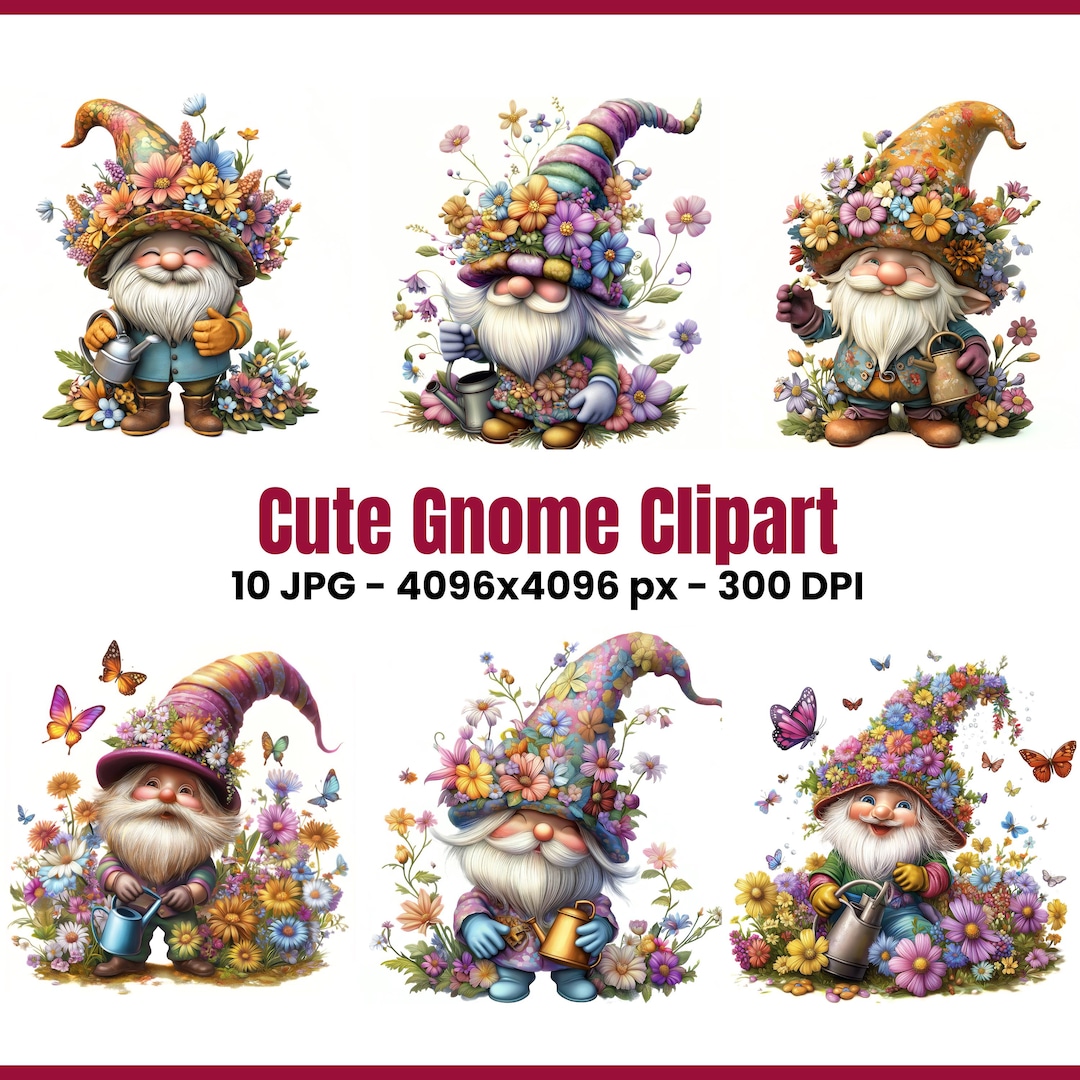 Easter Gnome Clipart - Spring Gnome Decor - Easter Egg Clipart ...