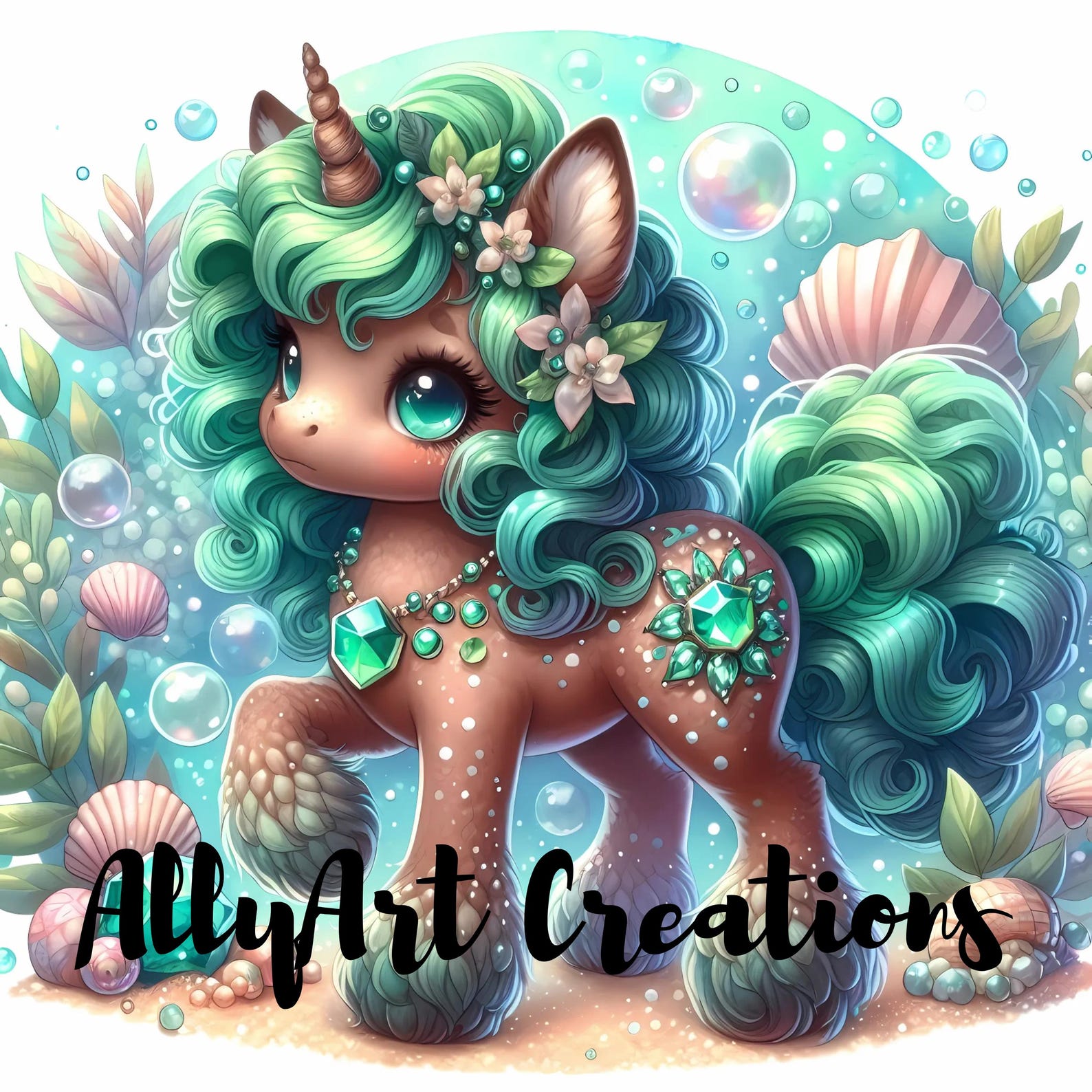 Summer Unicorn Clipart - Watercolor Unicorn Clipart - Tropical Unicorn ...