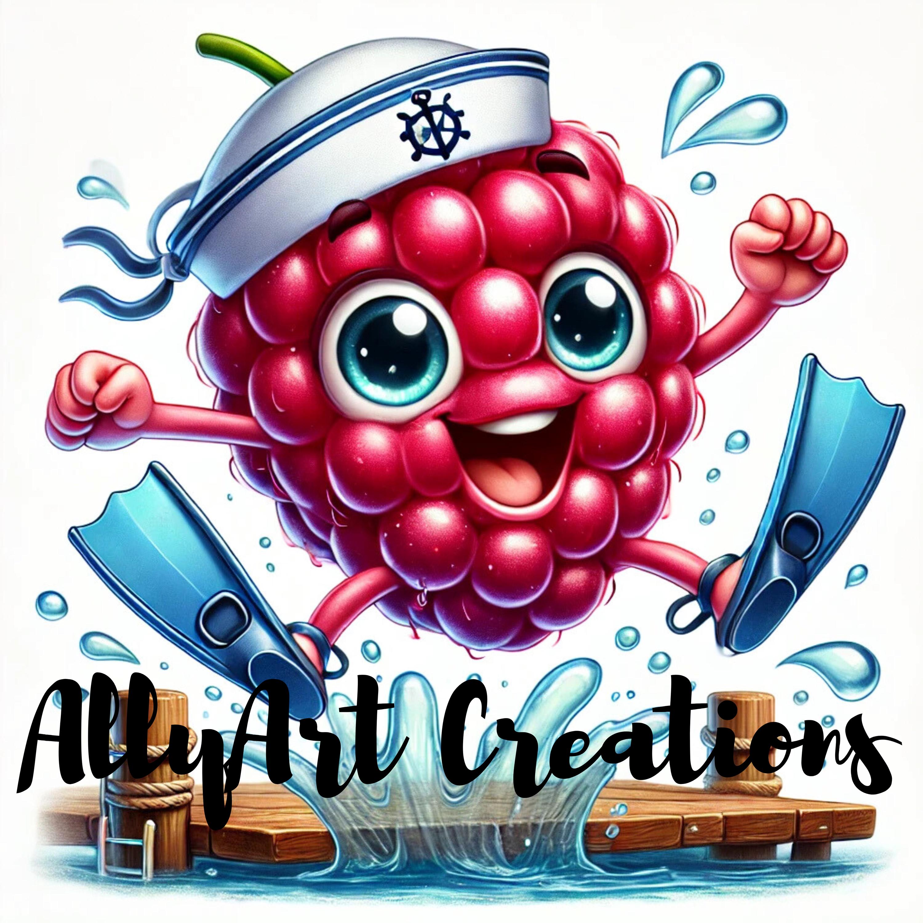 Summer Fruits Clipart - Watercolor Fruit JPG - Cute Kawaii Fruit ...