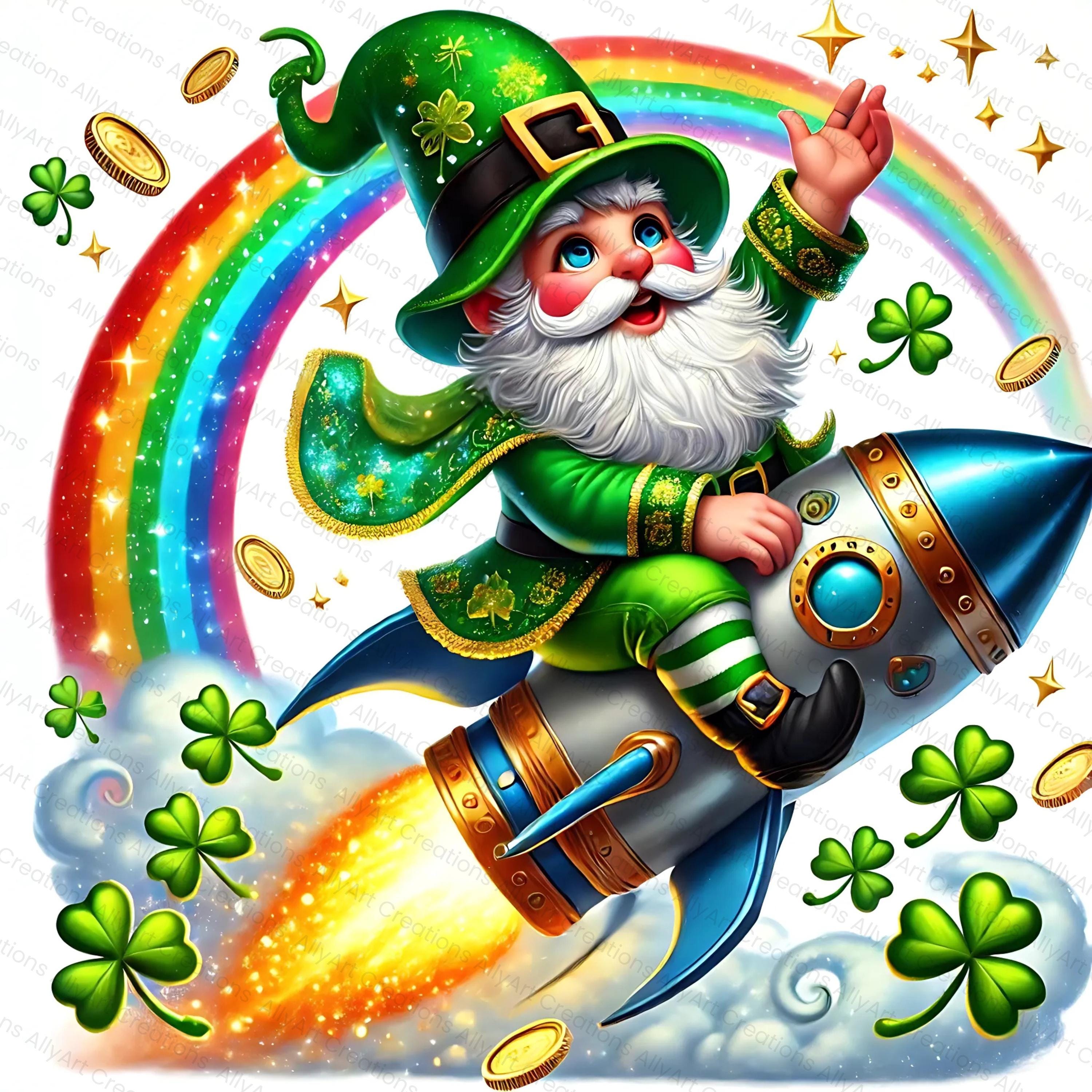 St. Patrick's Day Gnome Clipart - Watercolor Irish Gnome Art - Cute ...