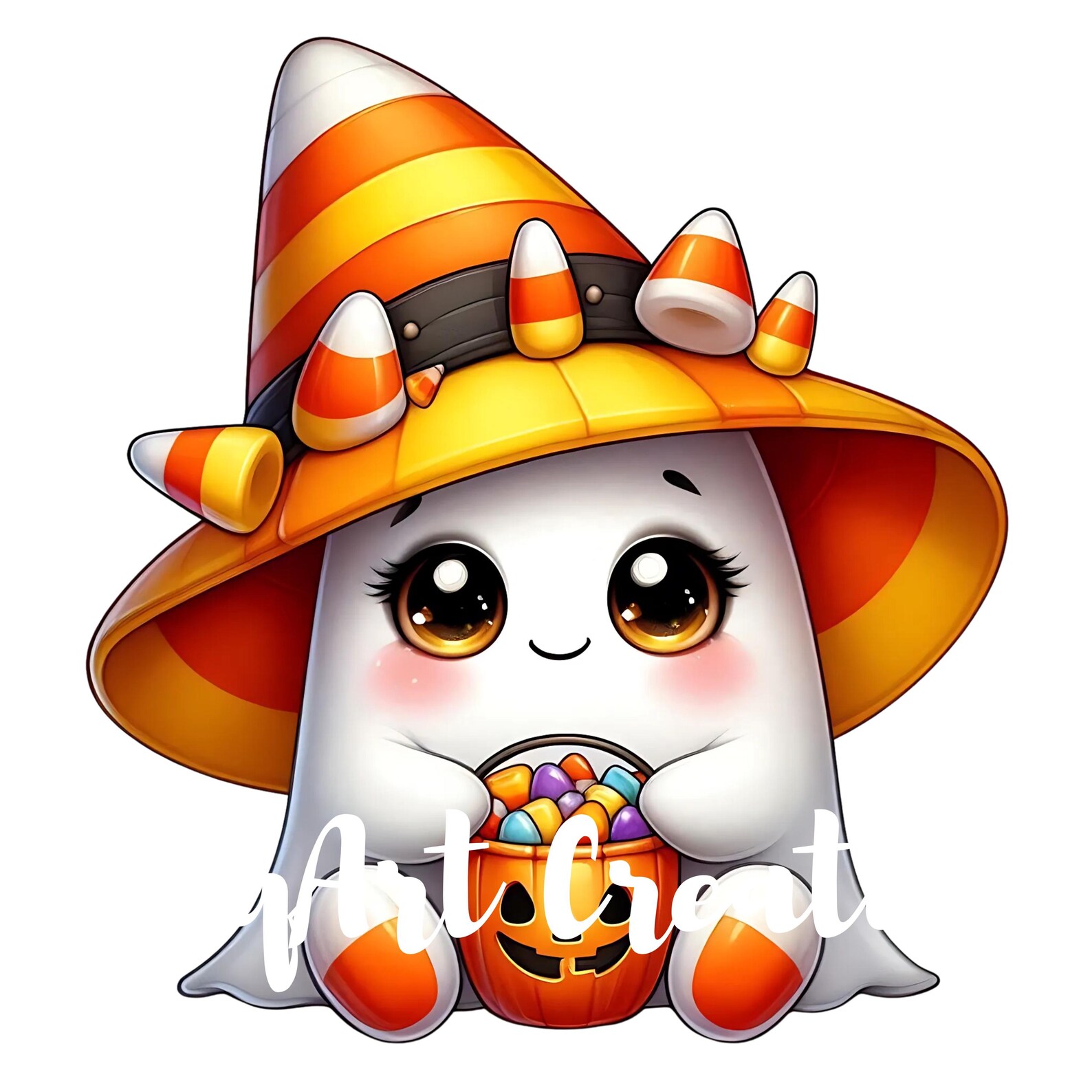 Cute Ghost Clipart - Halloween Clipart - Watercolor Clipart - Junk ...
