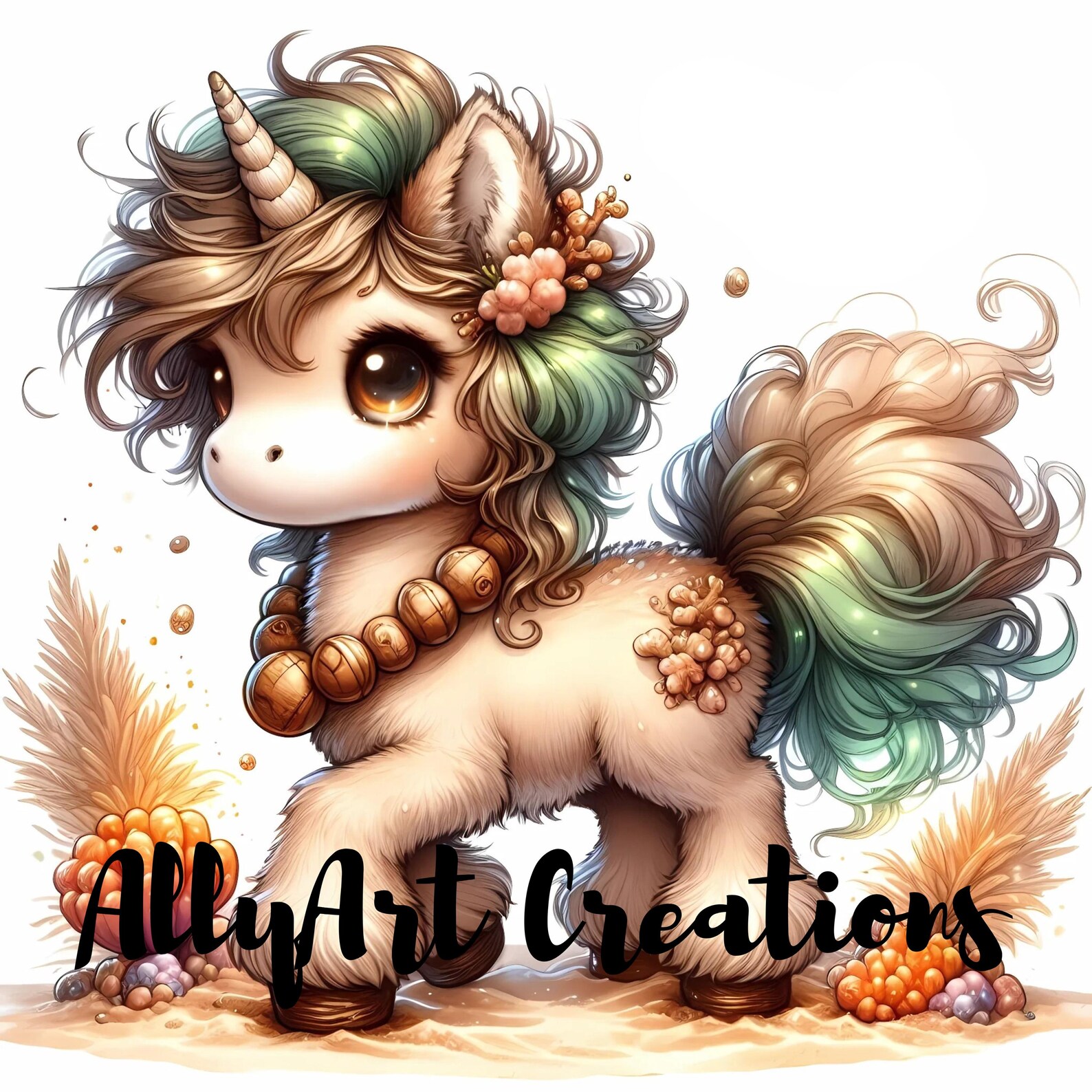 Summer Unicorn Clipart - Watercolor Unicorn Clipart - Tropical Unicorn ...