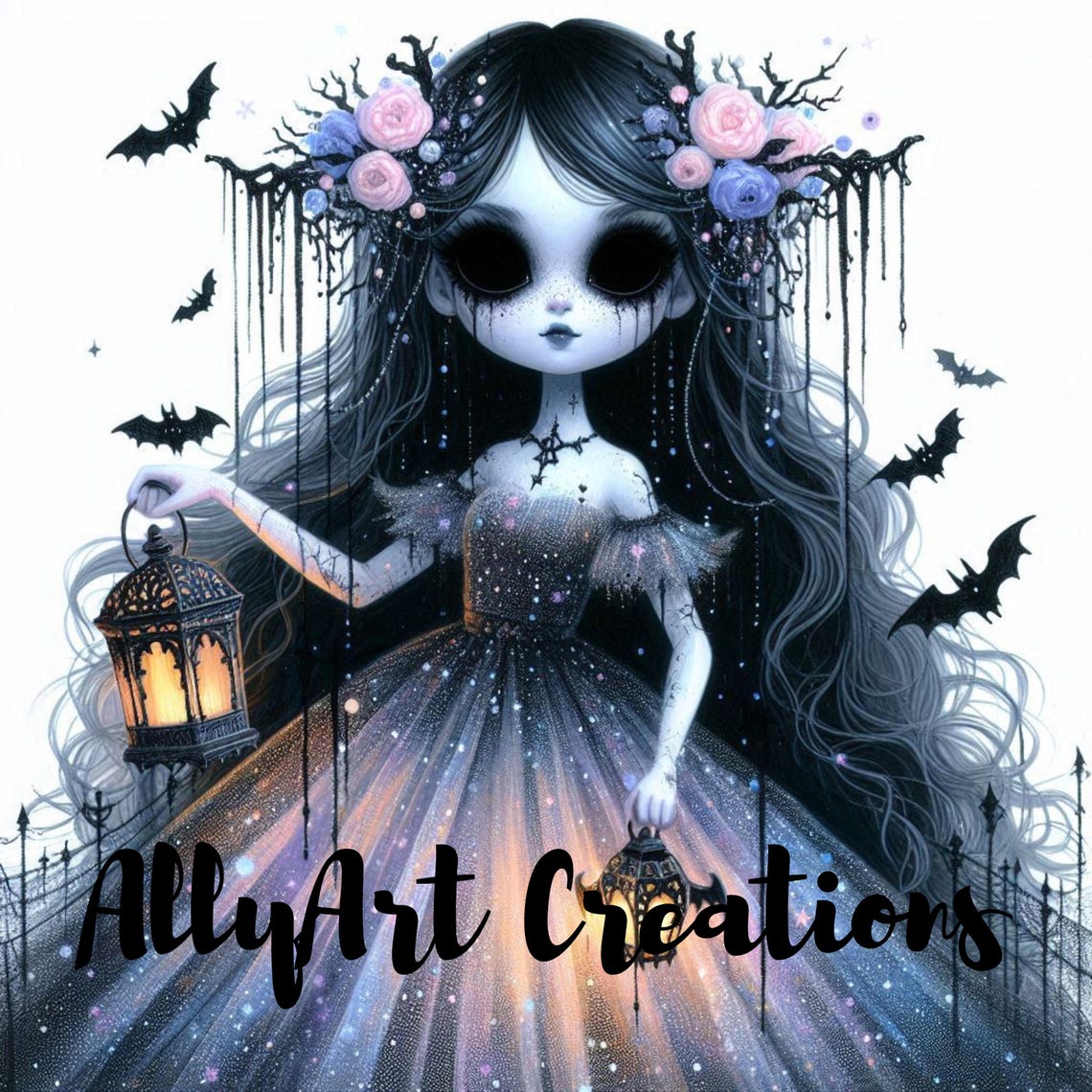 Zombie Bride Doll Clipart - Horror Bride Clipart - Gothic Bridal JPG ...