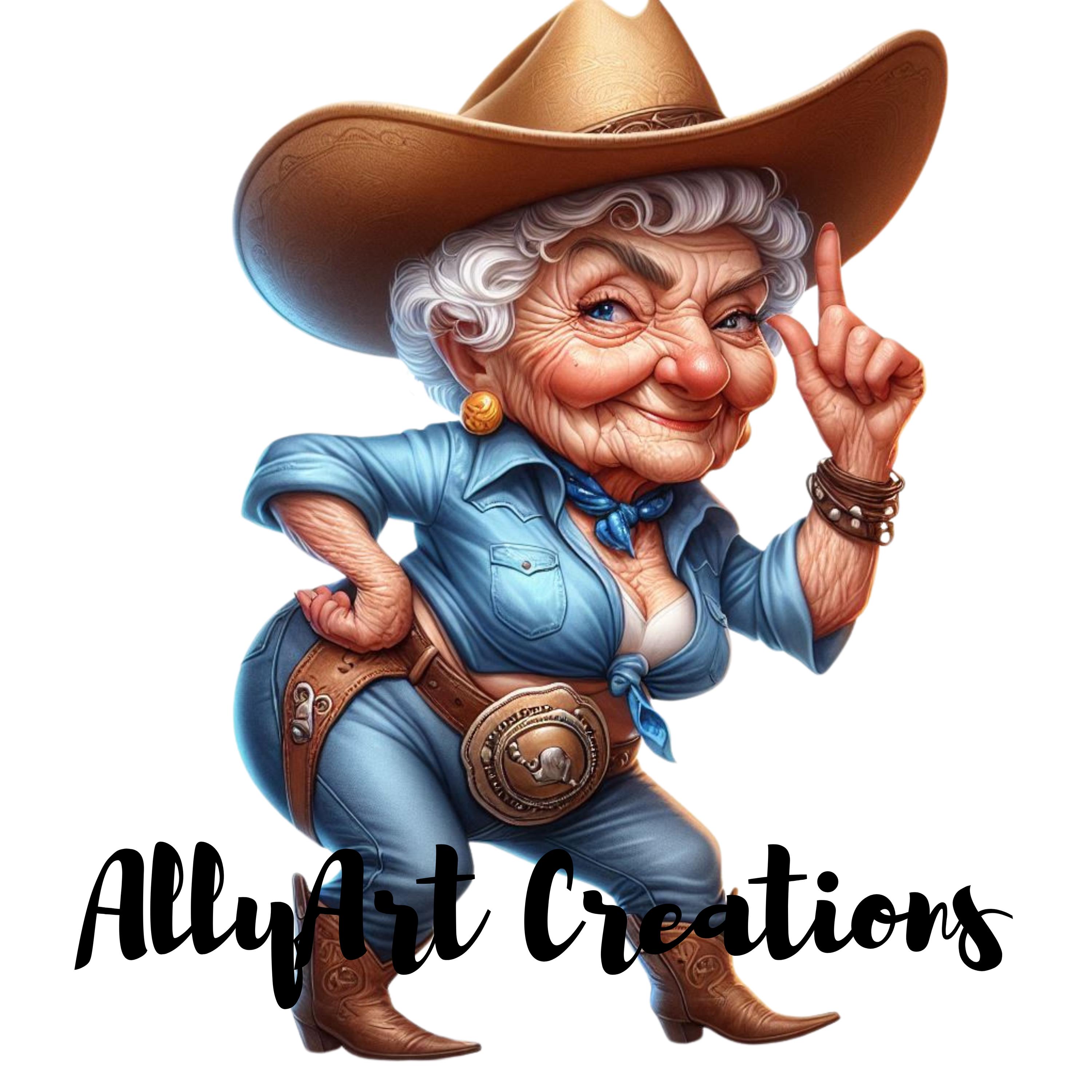 Cowgirl Grandma Clipart - Fierce Rodeo Granny Outfit - African American ...