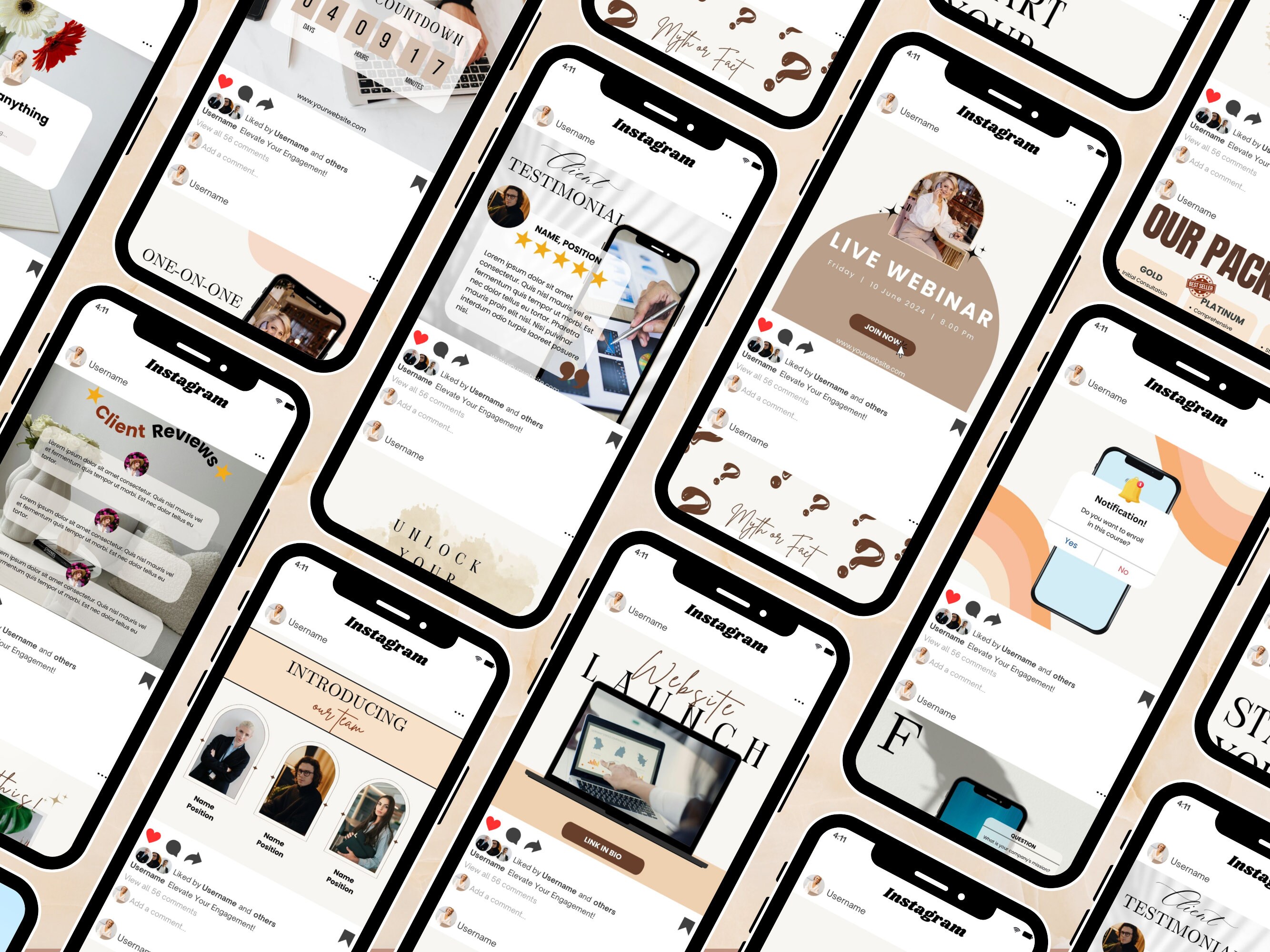 50 Instagram Templates for Course Creators Canva Templates Editable ...