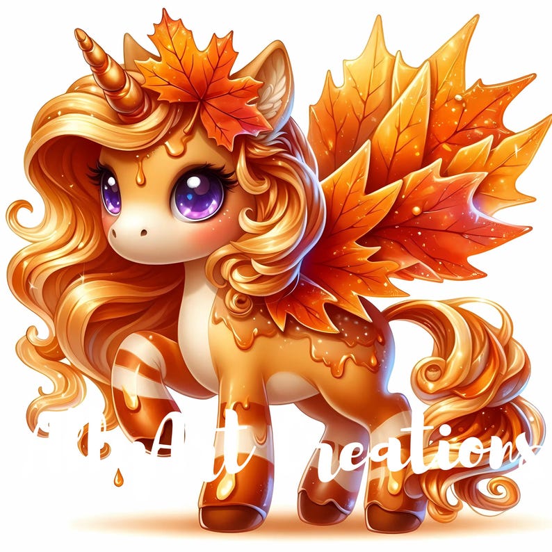 Watercolor Baby Fall Unicorn Clipart – Autumn Baby Unicorn – Cute ...