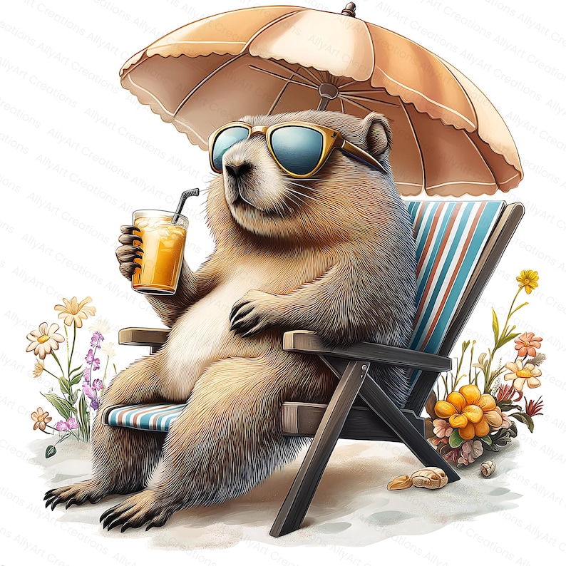 Groundhog Watercolor Clipart Bundle - Groundhog Clipart- Cute ...