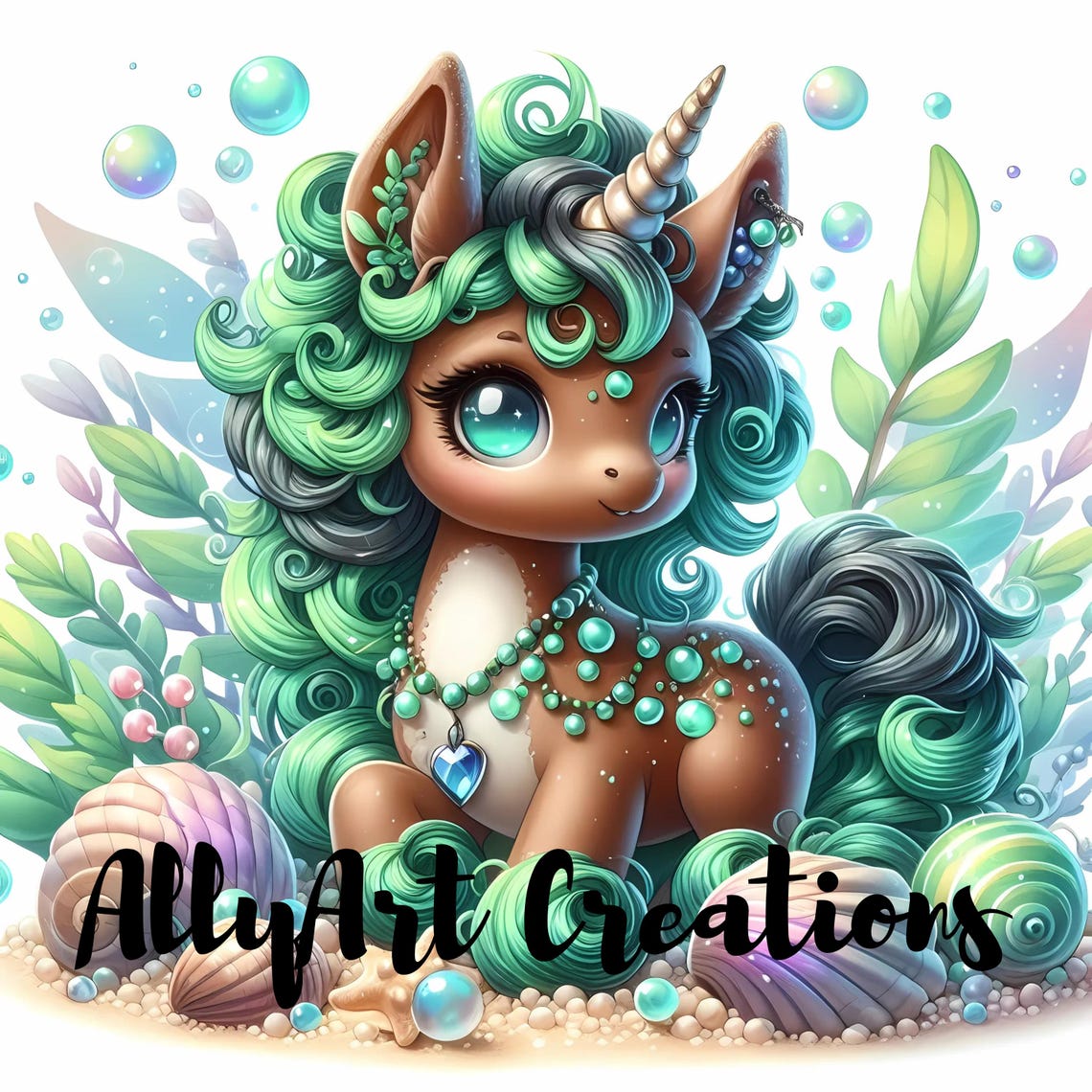 Summer Unicorn Clipart - Watercolor Unicorn Clipart - Tropical Unicorn ...