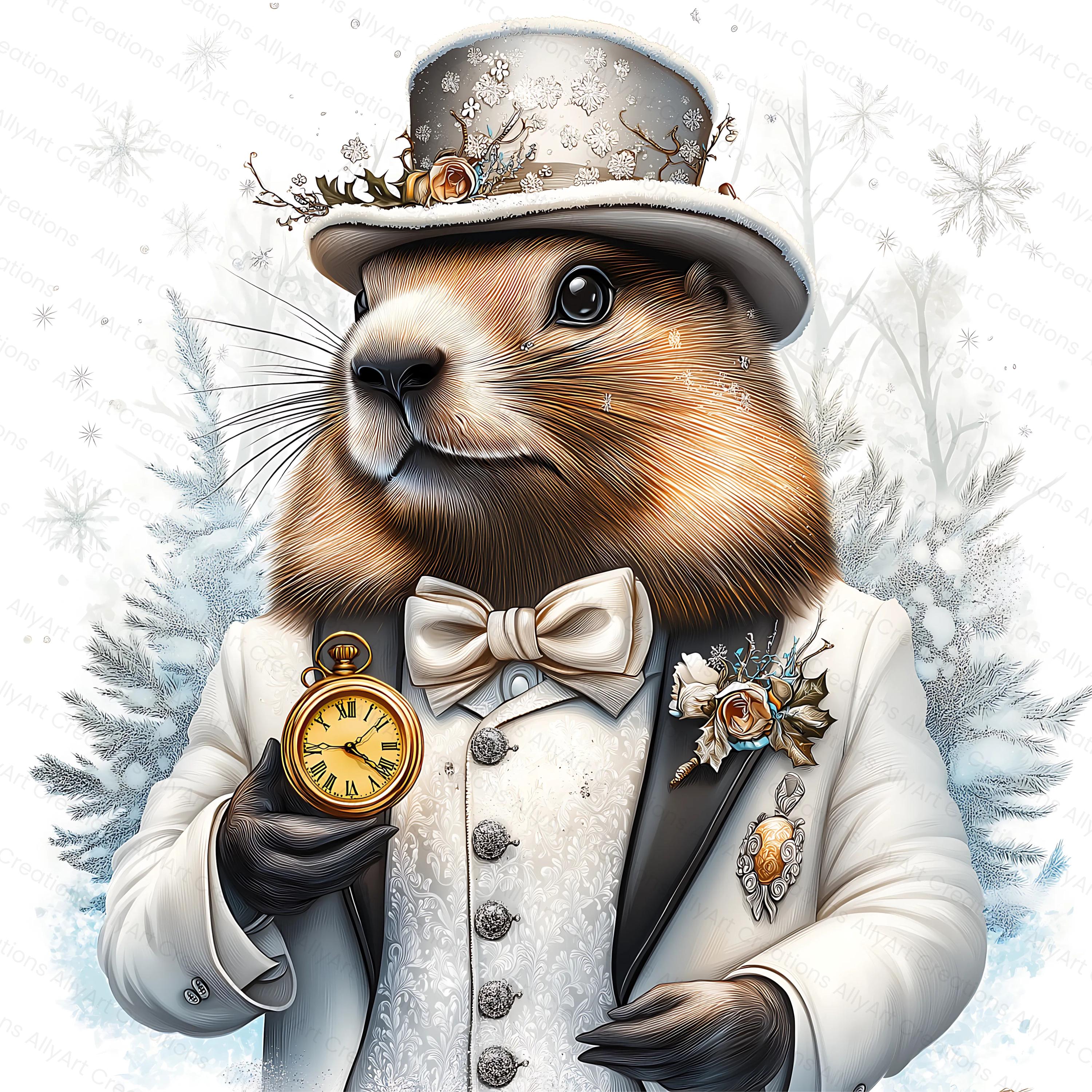Happy Groundhog Day Clipart - Groundhog Clipart- Adorable Groundhog JPG ...