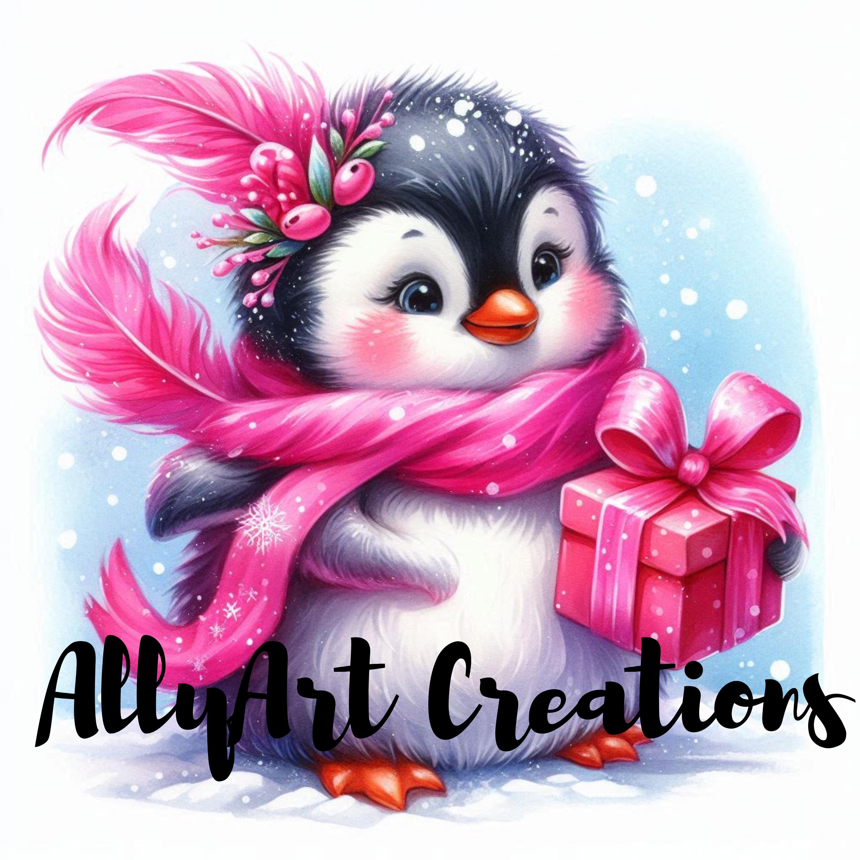 Christmas Penguin Clipart - Watercolor Baby Penguin - Winter Animal ...