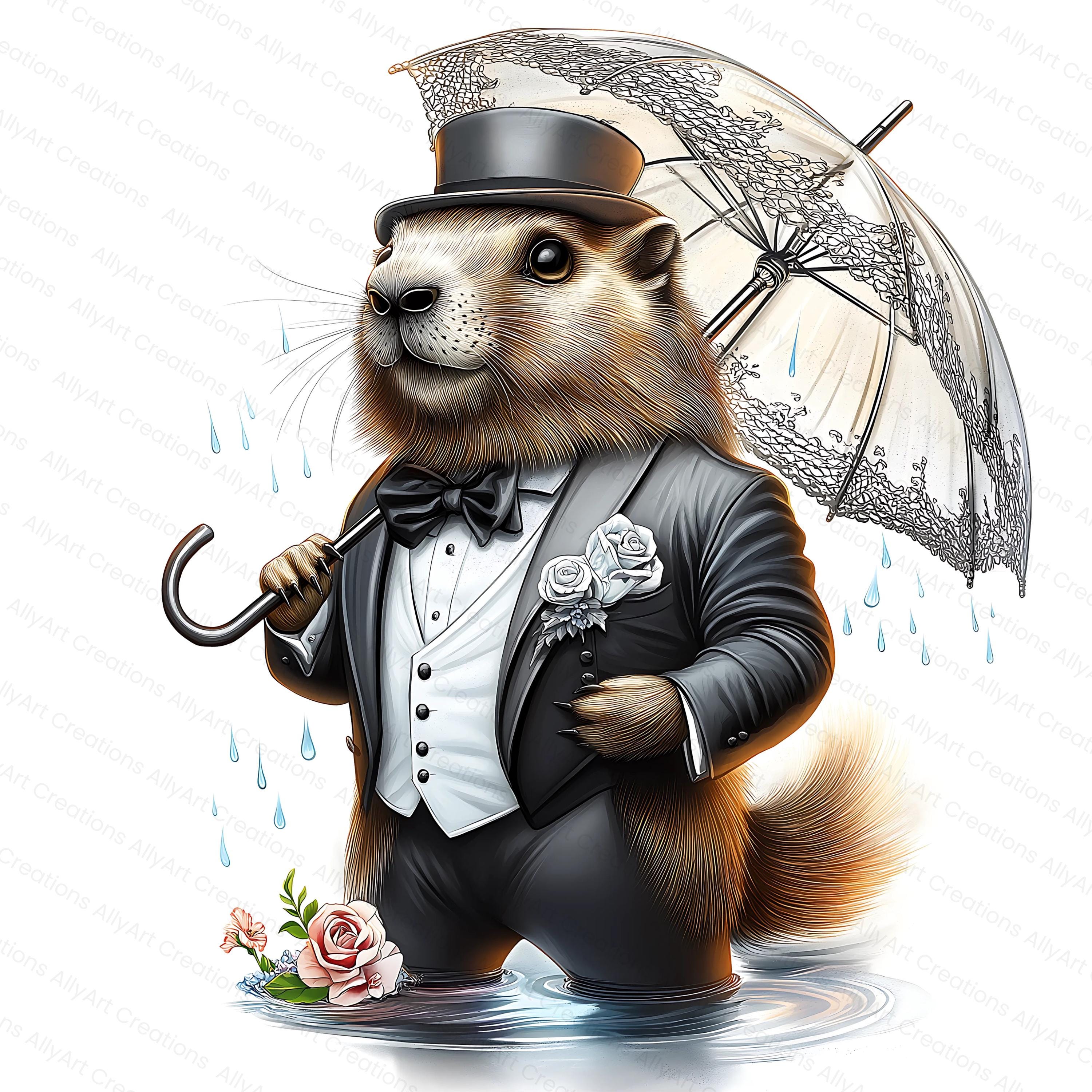 Happy Groundhog Day Clipart - Groundhog Clipart- Adorable Groundhog JPG ...